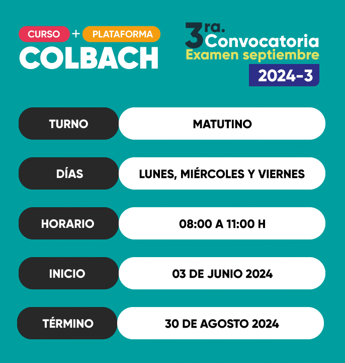 Curso COLBACH 2024 | Certificado de Prepa con un Examen